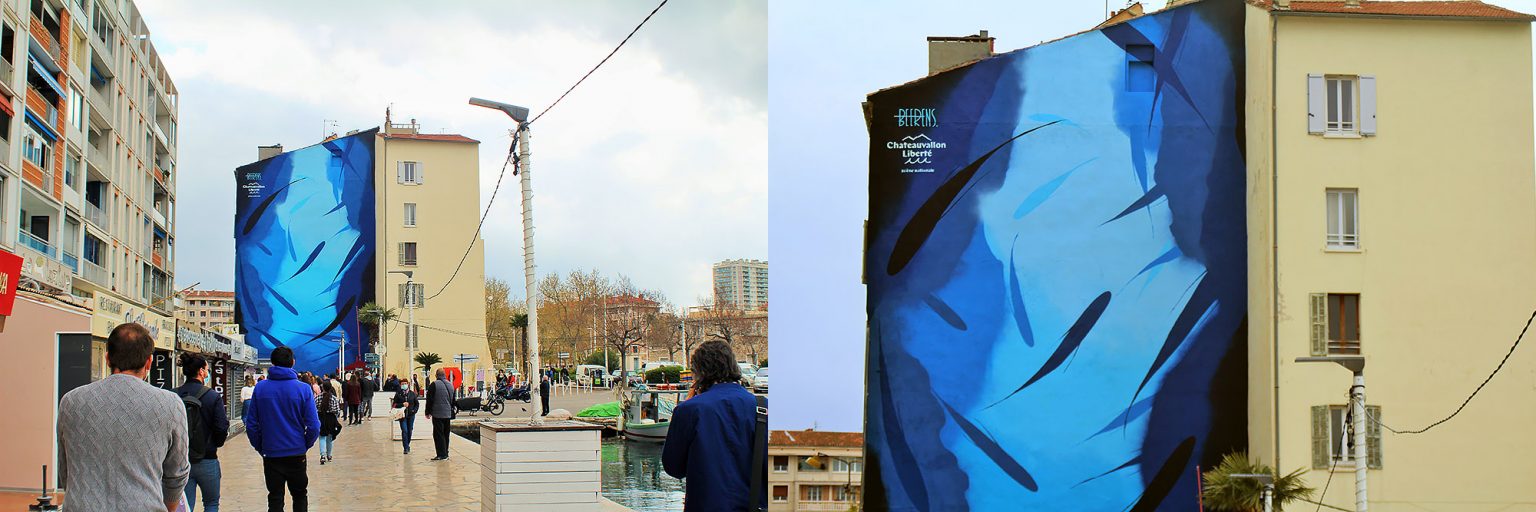 TOULON – "THEMA PASSION BLEUE": MICHAEL BEERENS PARTAGE UNE FRESQUE MURALE SUR LE PORT | EchoSud